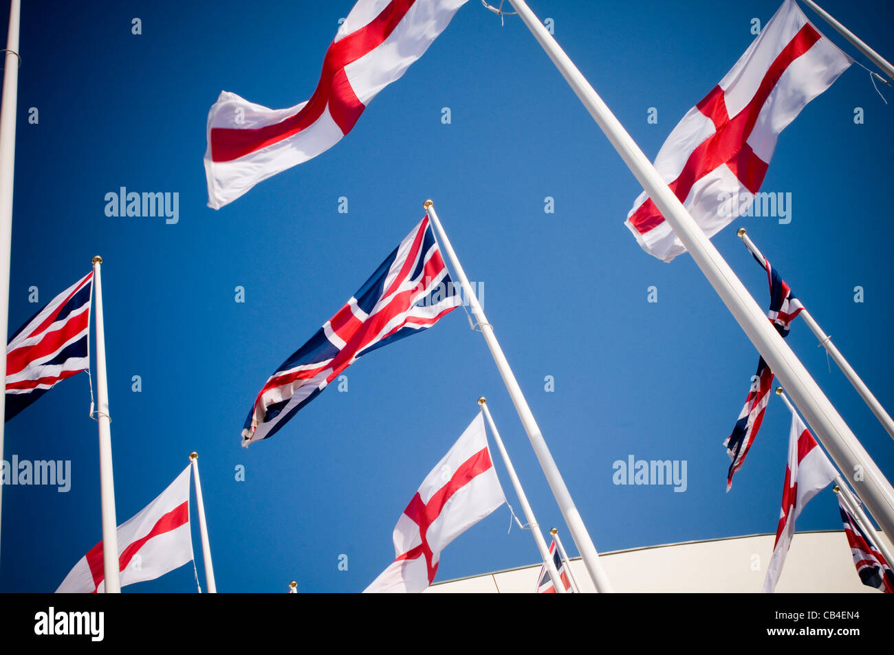 Union jack flag poles hi-res stock photography and images - Alamy