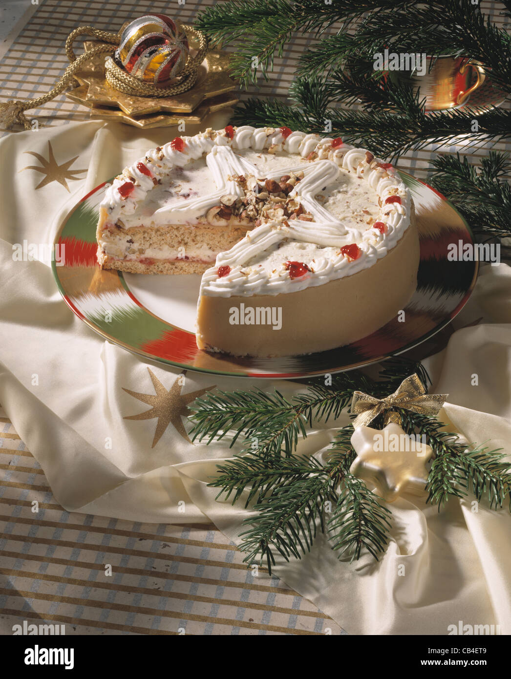 Almond paste - nut - cream cake Stock Photo - Alamy