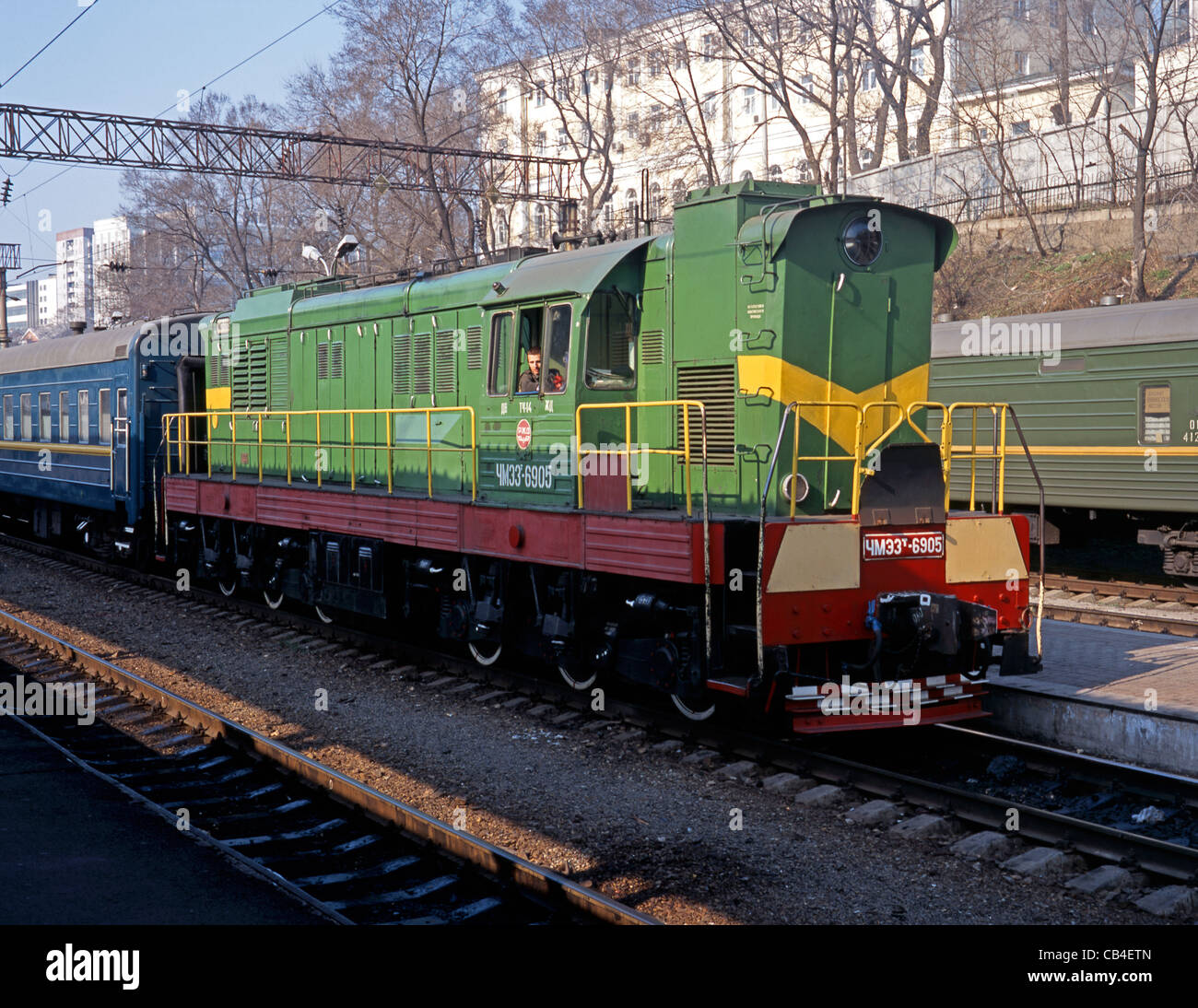 Type ChME3 / ChME3T Diesel locomotive in Vladivostok Railway Station ...