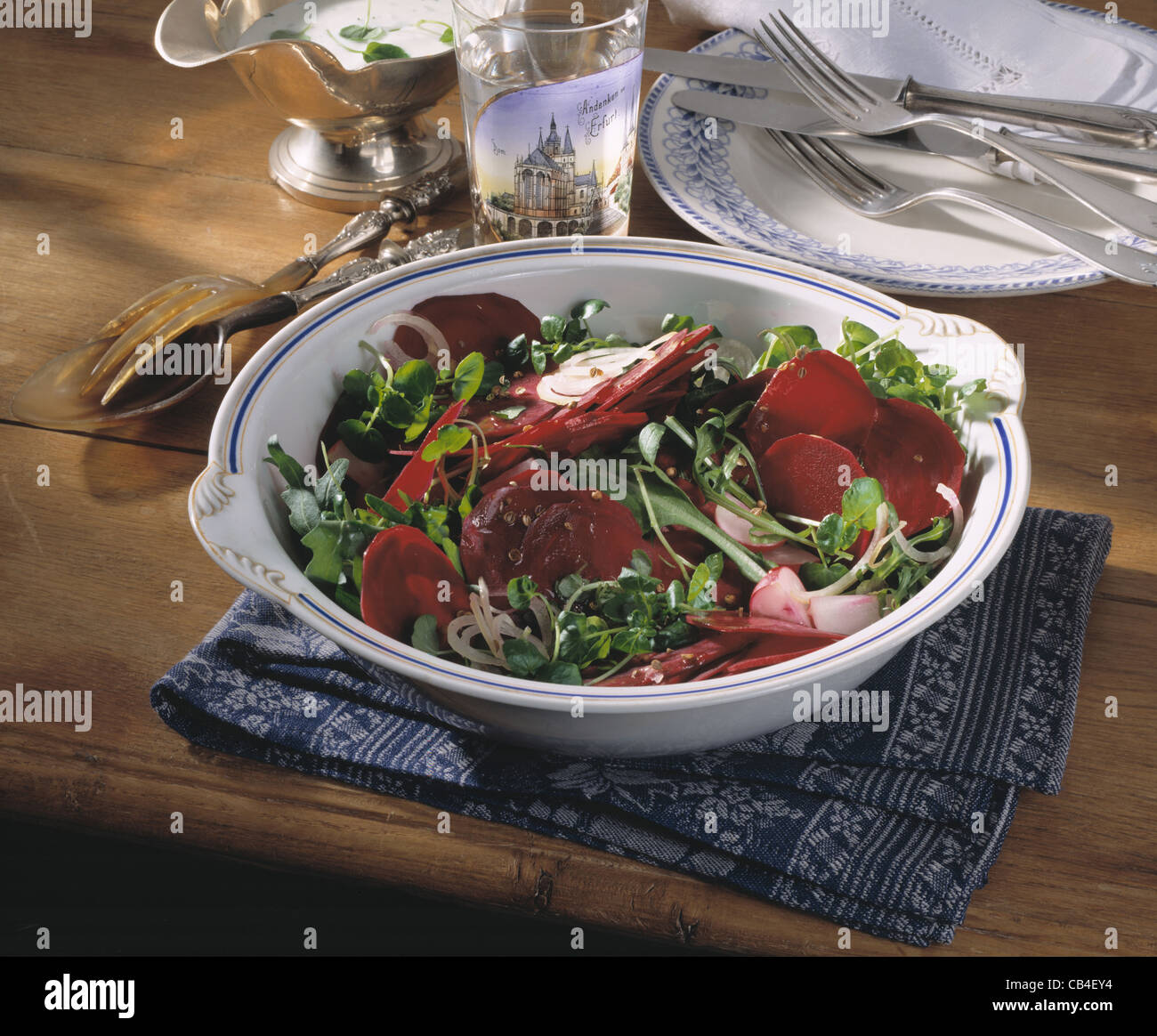 Salad with beetroot and water cress Stock Photo - Alamy