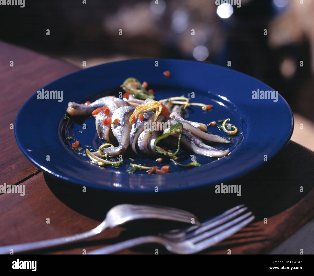 Marinated anchovy fillet Stock Photo - Alamy