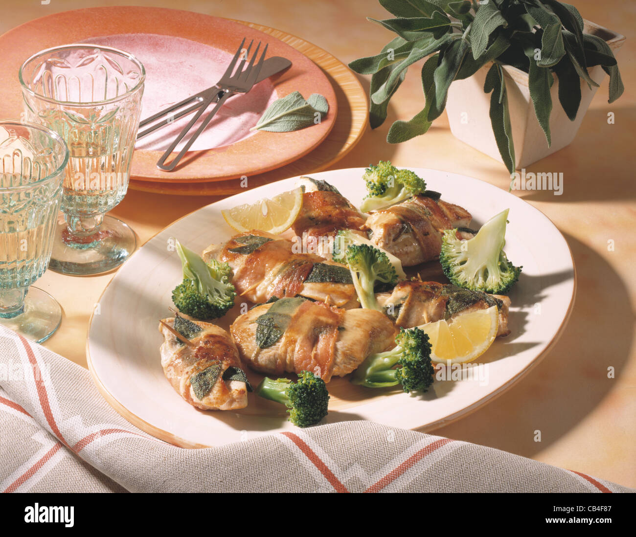 Turkey cutlet alla saltimbocca Stock Photo - Alamy