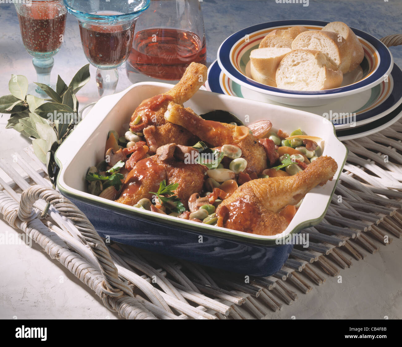 Steamed haunch of chicken in redwine Stock Photo - Alamy