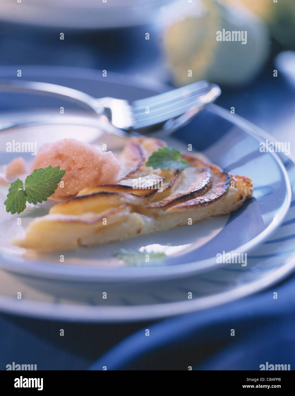 Apple sherbet with tepid apple tart Stock Photo - Alamy