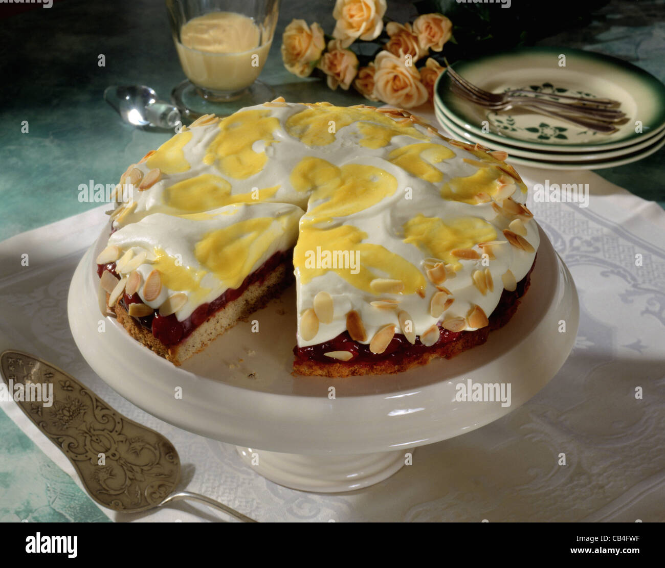 Advocaat - cherry tart Stock Photo - Alamy