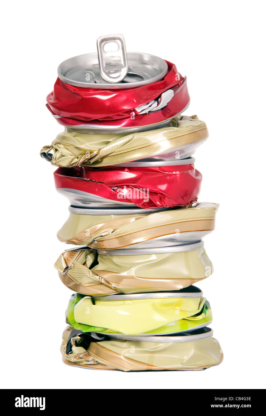 Shape made from smashed cans, pollution and recycling concept Stock ...
