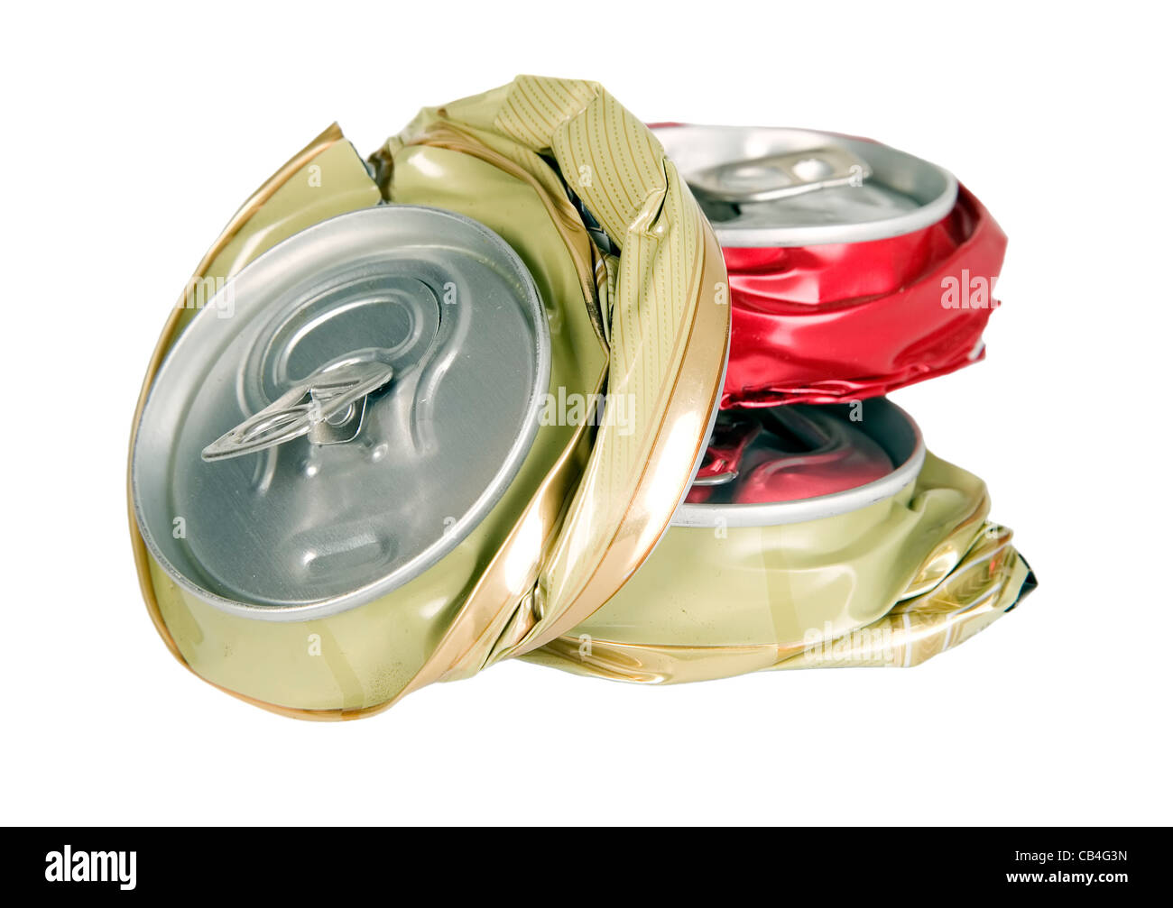 Shape made from smashed cans, pollution and recycling concept Stock ...