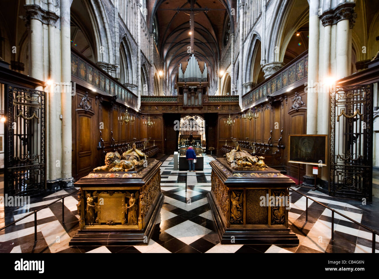 Tombs of Mary of Burgundy and Charles the Bold in the Church of Our Lady, Bruges, Belgium Stock ...
