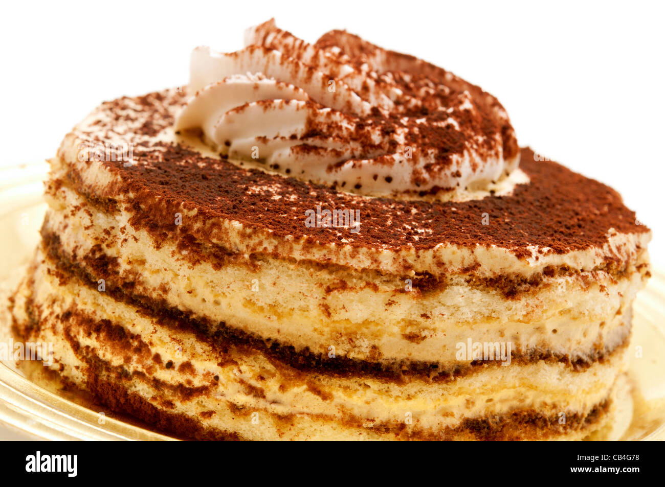 Italian tiramisu on a white background Stock Photo - Alamy