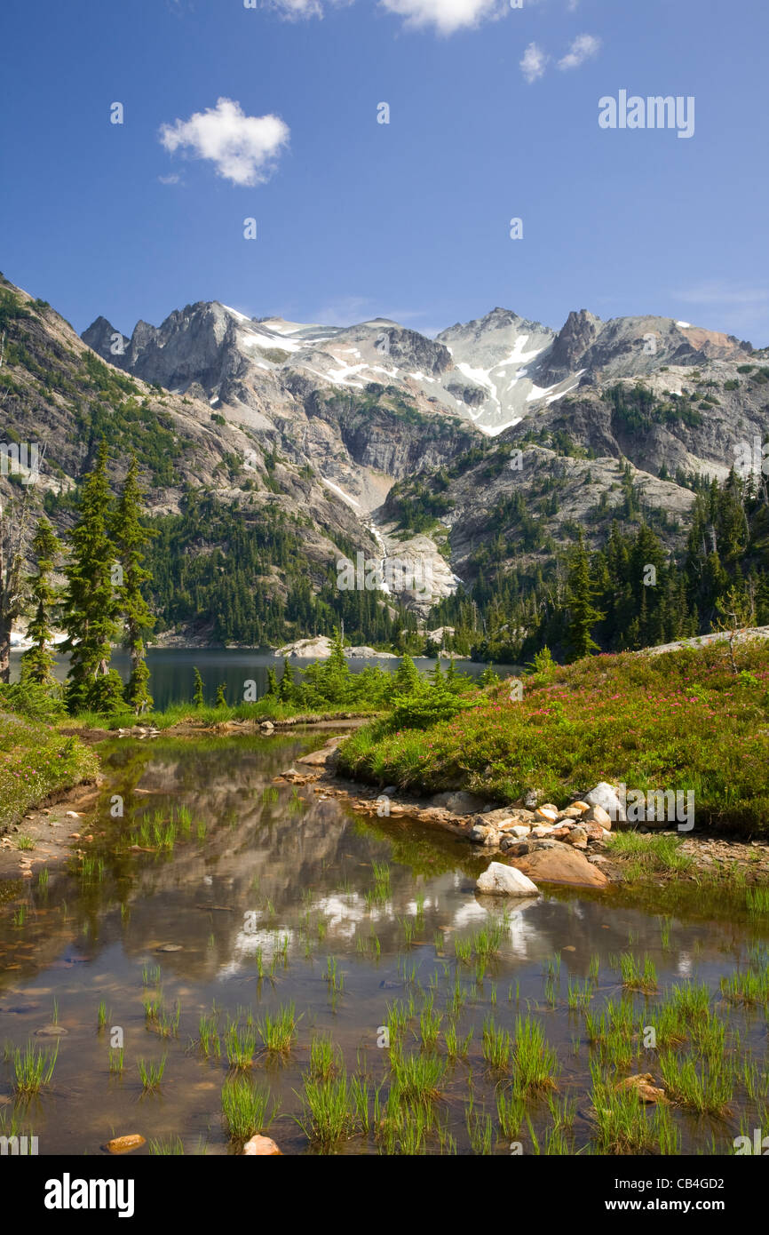 WASHINGTON - Mount Daniel rising above Spade Lake in the Alpine Lakes ...