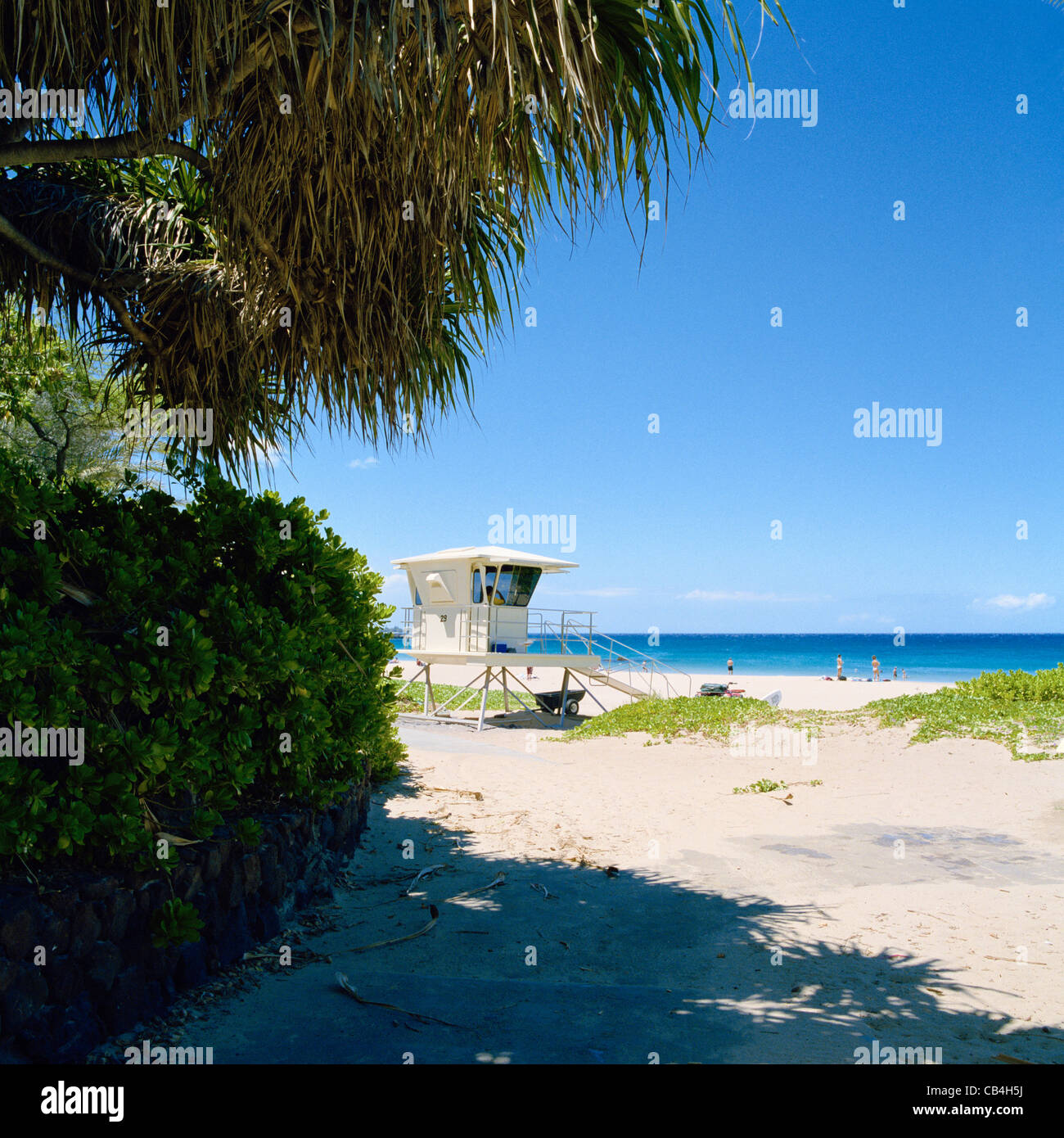 Lifeguard station Hapuna Beach Big Island Hawaii Stock Photo - Alamy