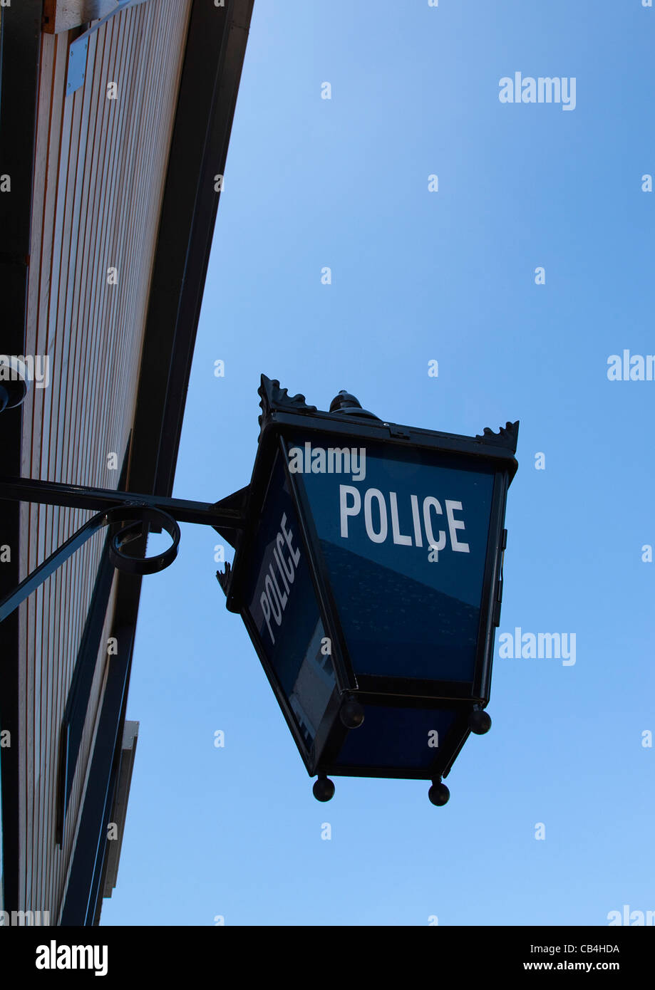 Law & Order, Police, lamp outside police station Stock Photo - Alamy