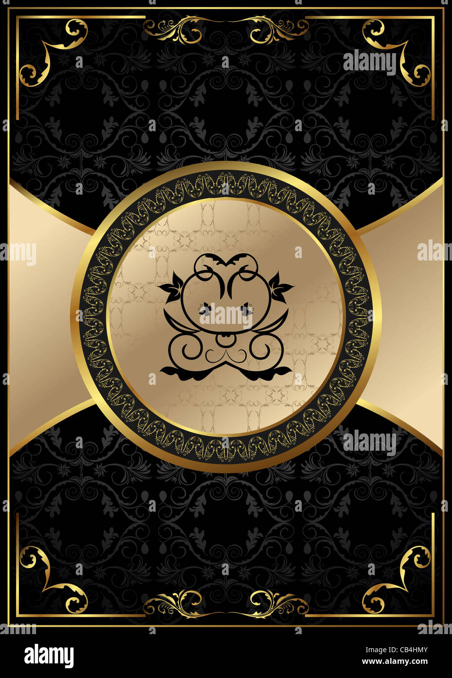 Illustration ornate decorative golden frame - vector Stock Photo - Alamy