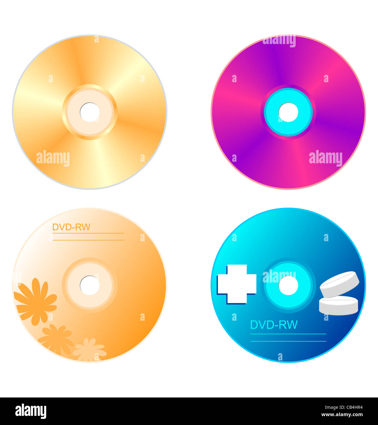 Realistic illustration set DVD disk with both sides - vector Stock ...