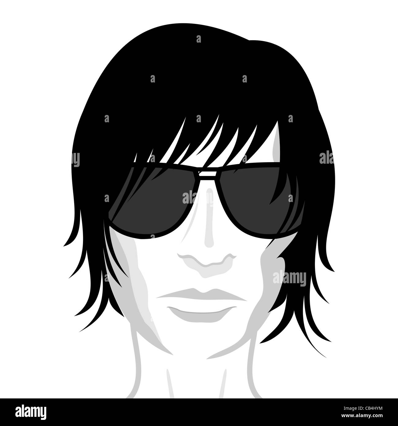 Illustration of face young man, design element - vector Stock Photo - Alamy