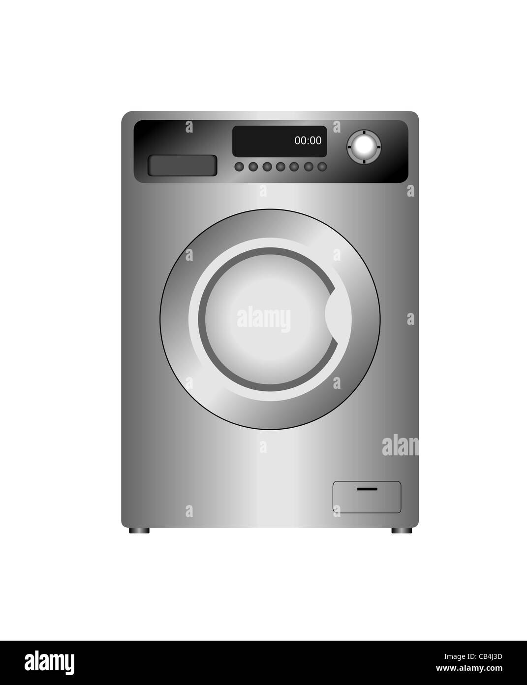 Realistic vector illustration of new washing machine isolated on white ...