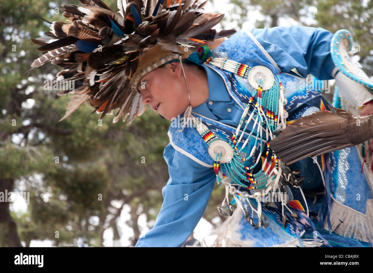 Hopi Indian Tribal dance display at Southern Rim of the Grand Canyon ...