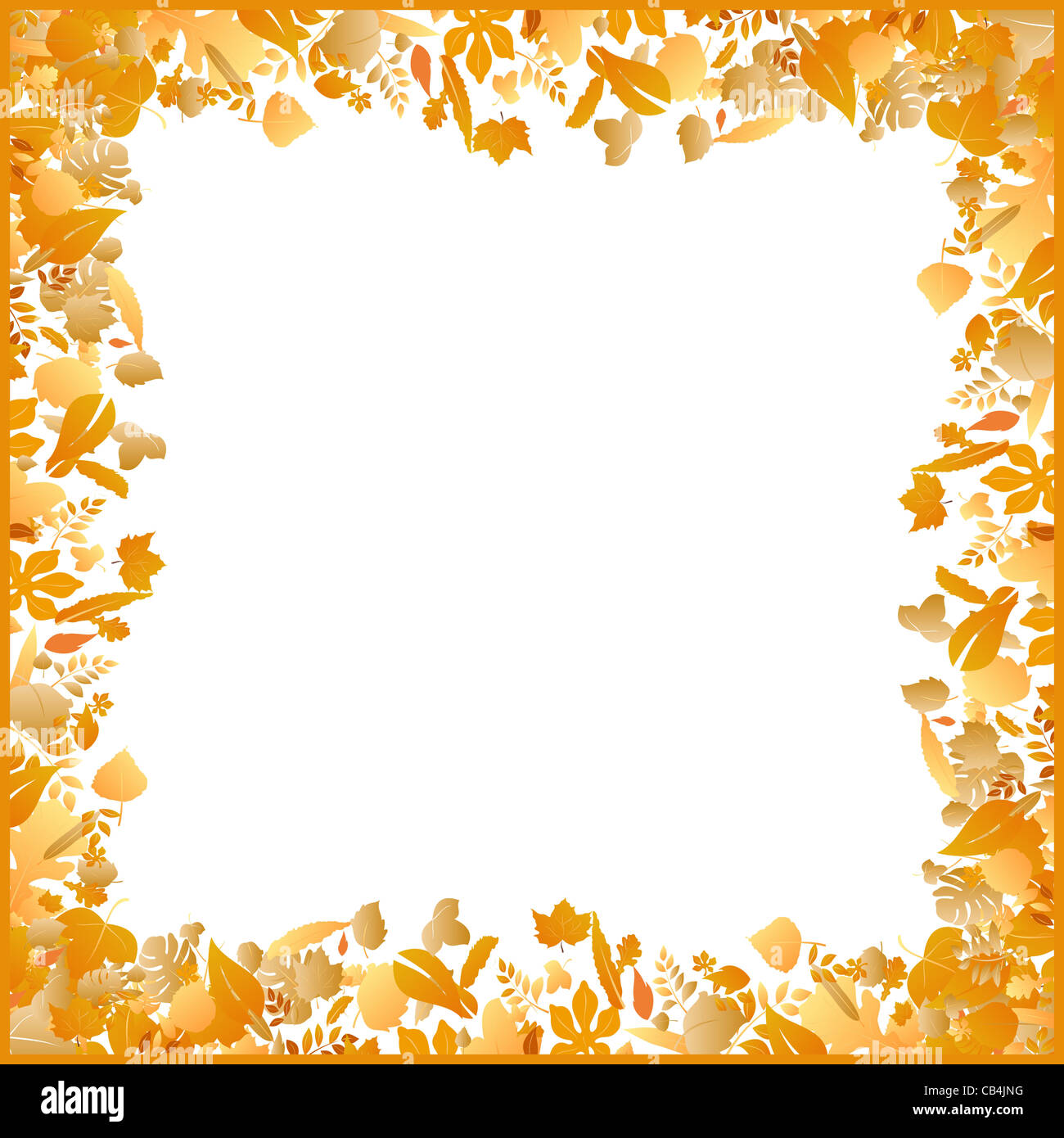 Illustration autumn frame made of various leaves - vector Stock Photo ...