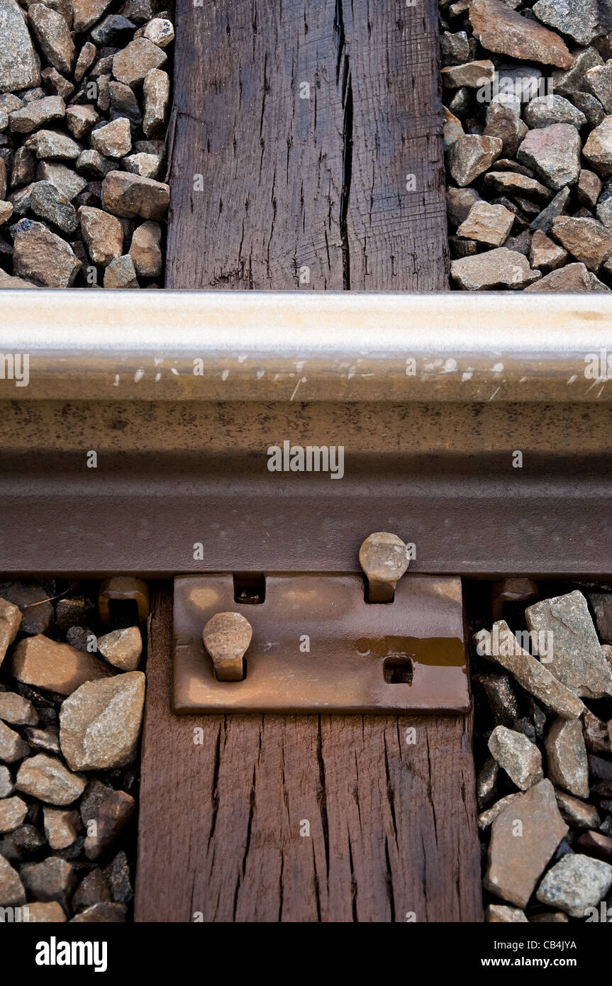 Train Track Close-up Stock Photo - Alamy