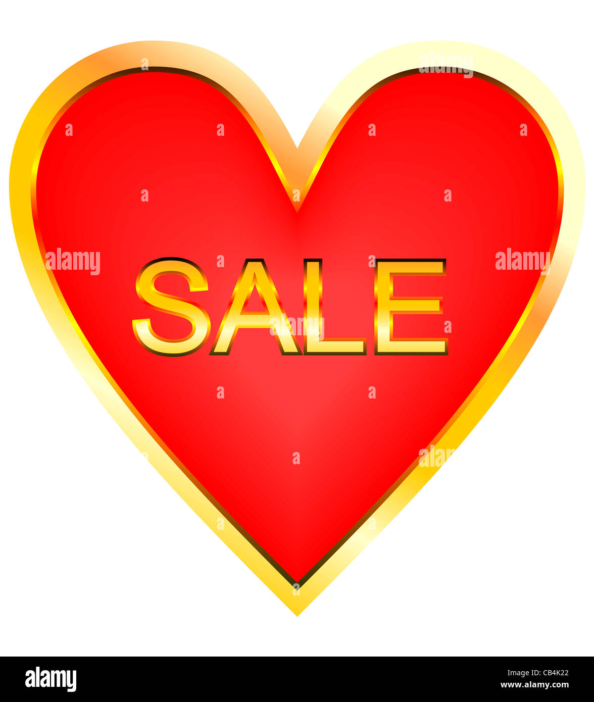 Realistic illustration of golden heart - vector Stock Photo - Alamy