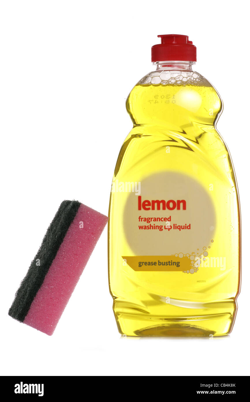 Lemon washing up liquid studio cutout Stock Photo - Alamy