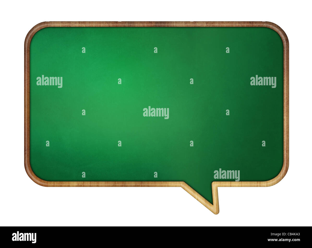 Conceptual image of speech bubble school desk with wooden frame ...