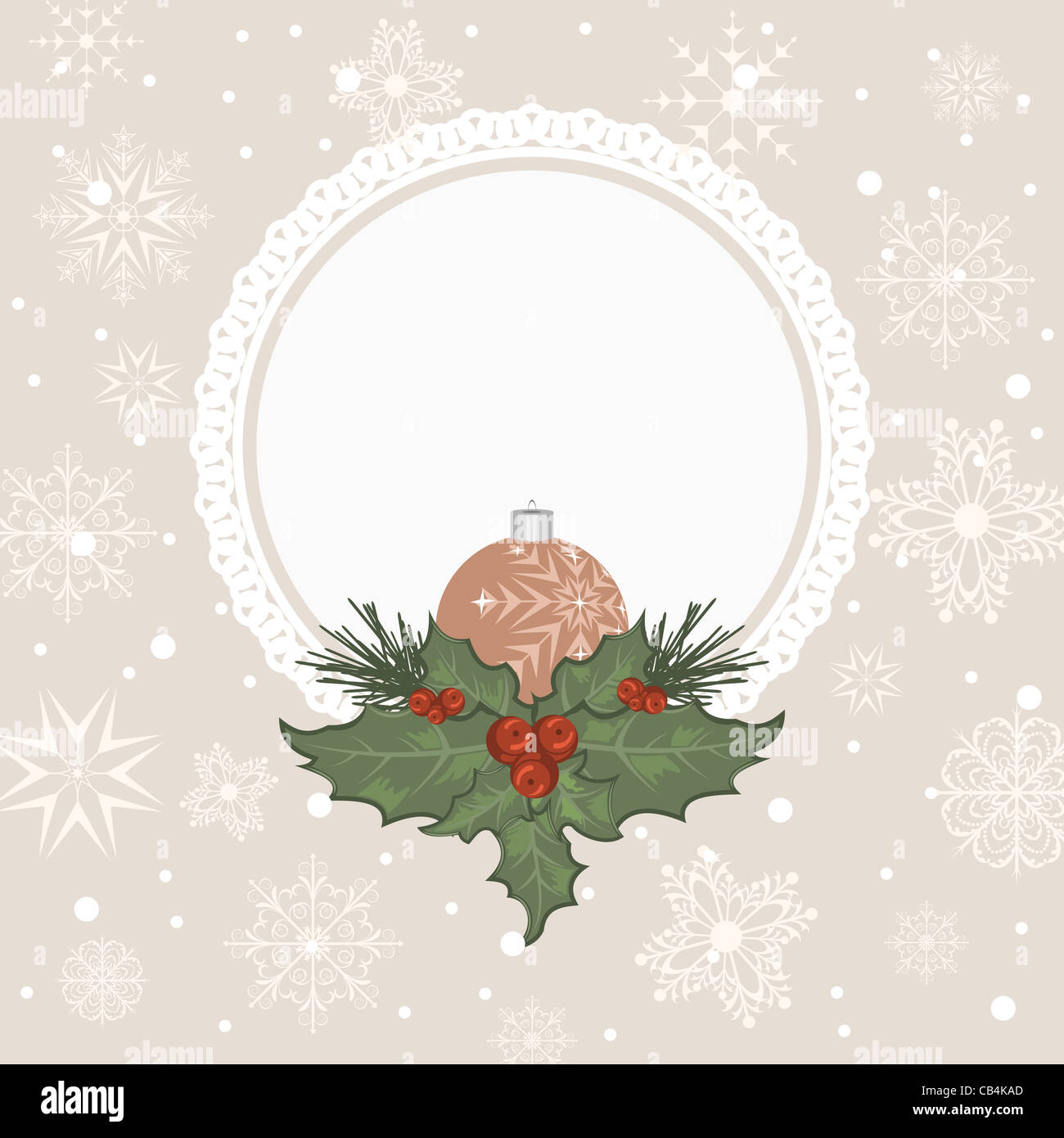 Illustration Christmas celebration card with branch and ball - vector ...
