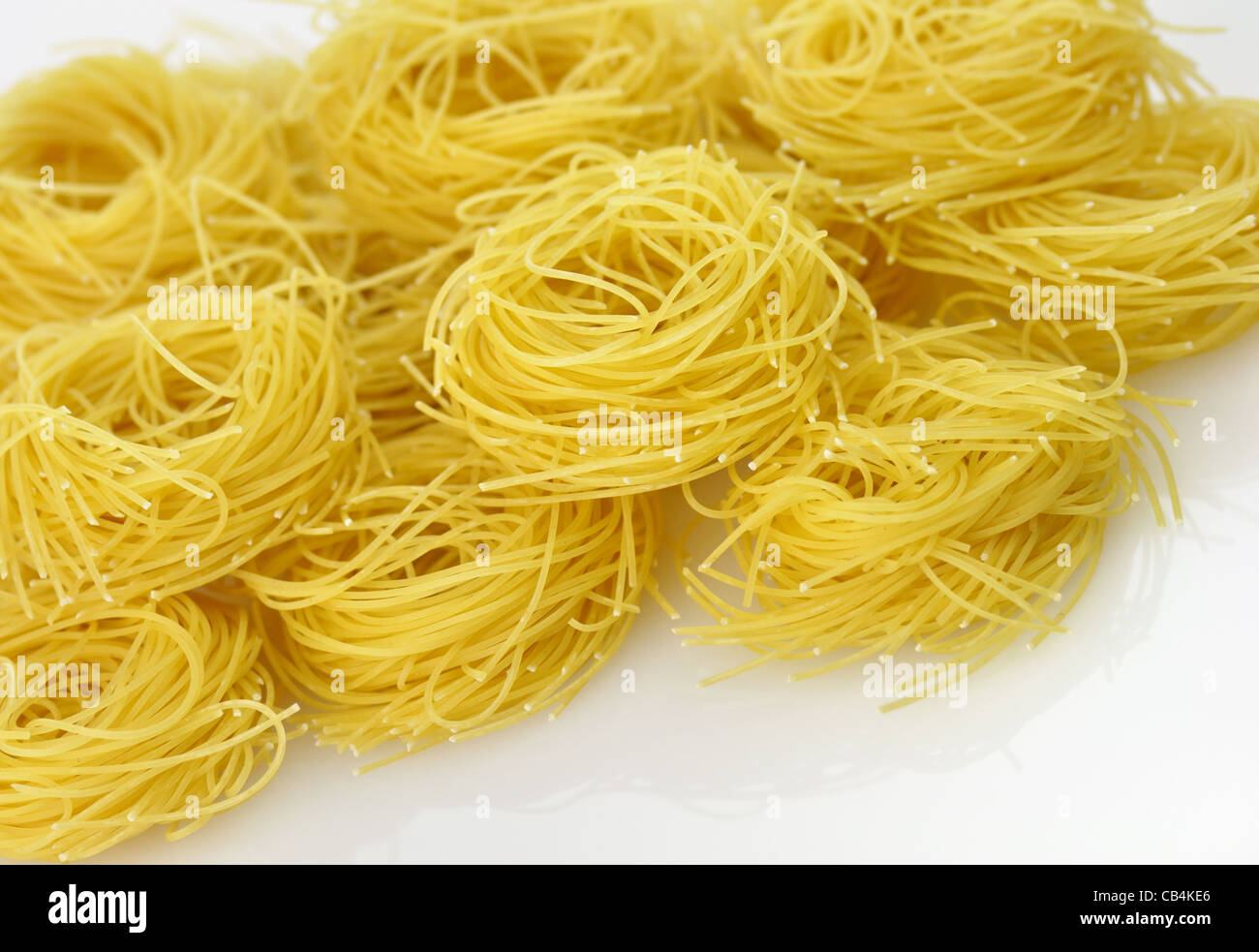 Raw pasta nests ,close up shot for background Stock Photo - Alamy