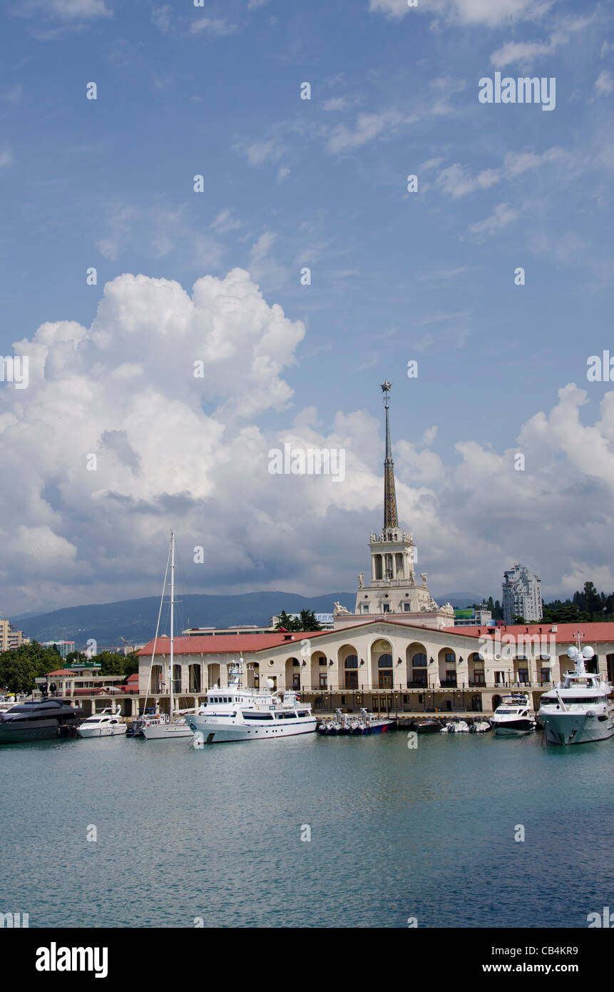 Russia, Sochi. Seaside port area along the Black Sea Stock Photo - Alamy