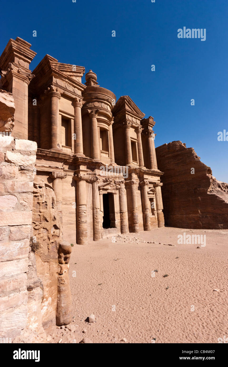 The Deir / Monastery building at Petra taken from the remains of an ...