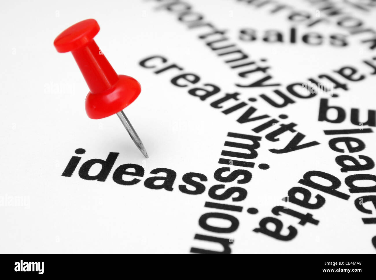 Push pin on idea Stock Photo - Alamy