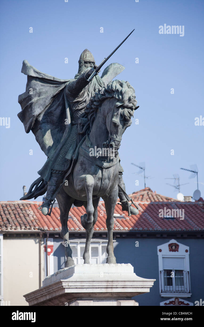 Statue of El Cid in Burgos, the capital of Sancho II's kingdom, and ...