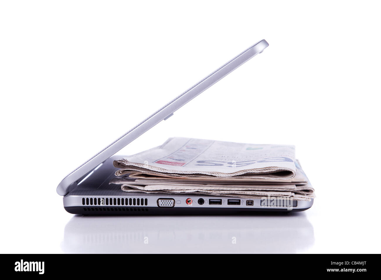 Reading writing laptop newspaper hi-res stock photography and images ...