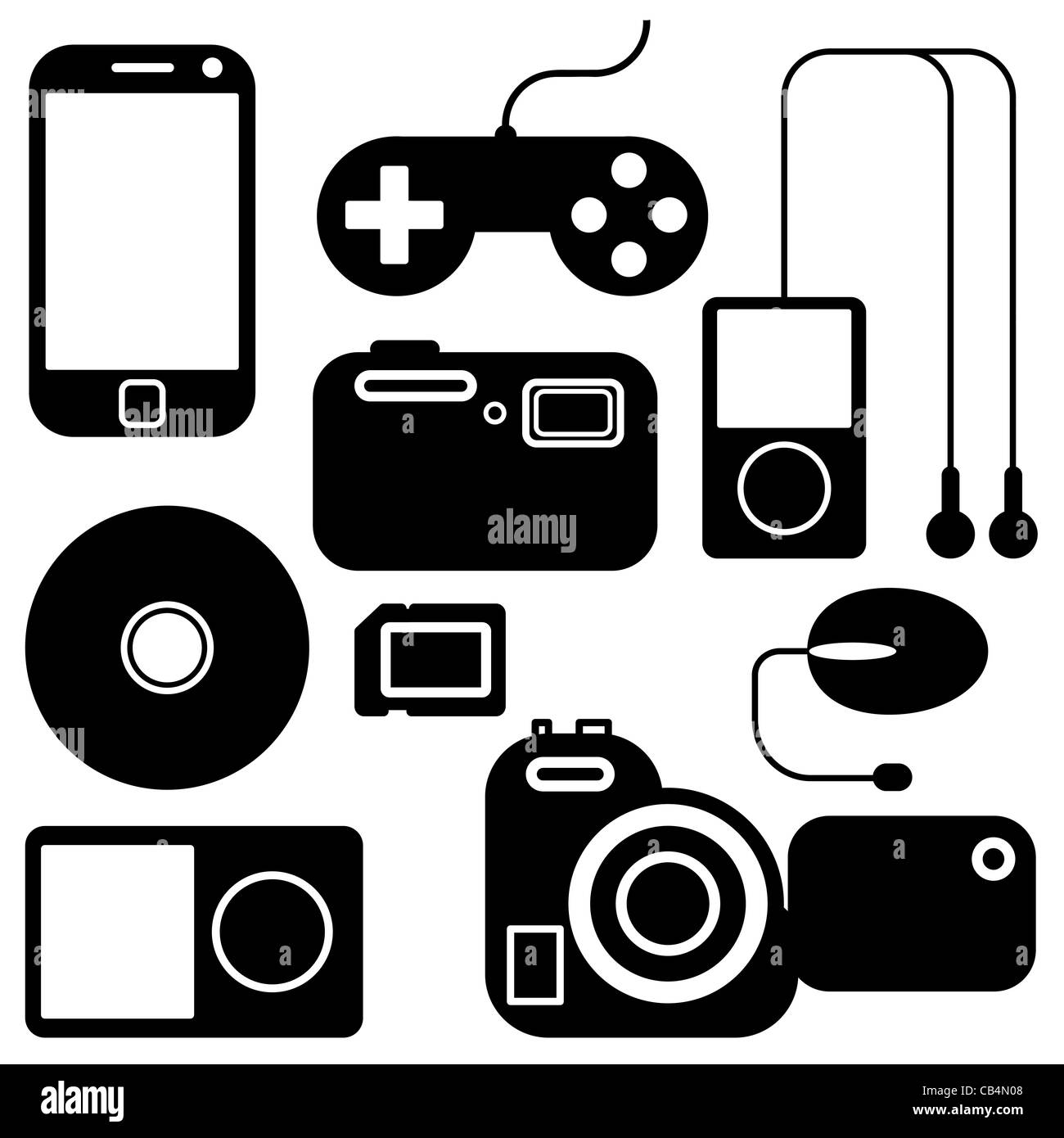 Icon set of electronic gadgets Stock Photo - Alamy