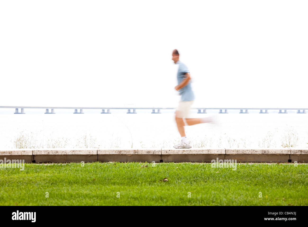 motion blur effect with a men running outdoor (highkey effect Stock ...