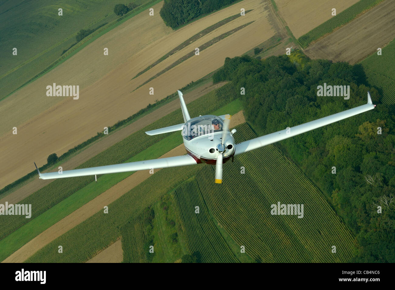 Small sport European LSA Aerospool Dynamic Turbo plane flying over ...
