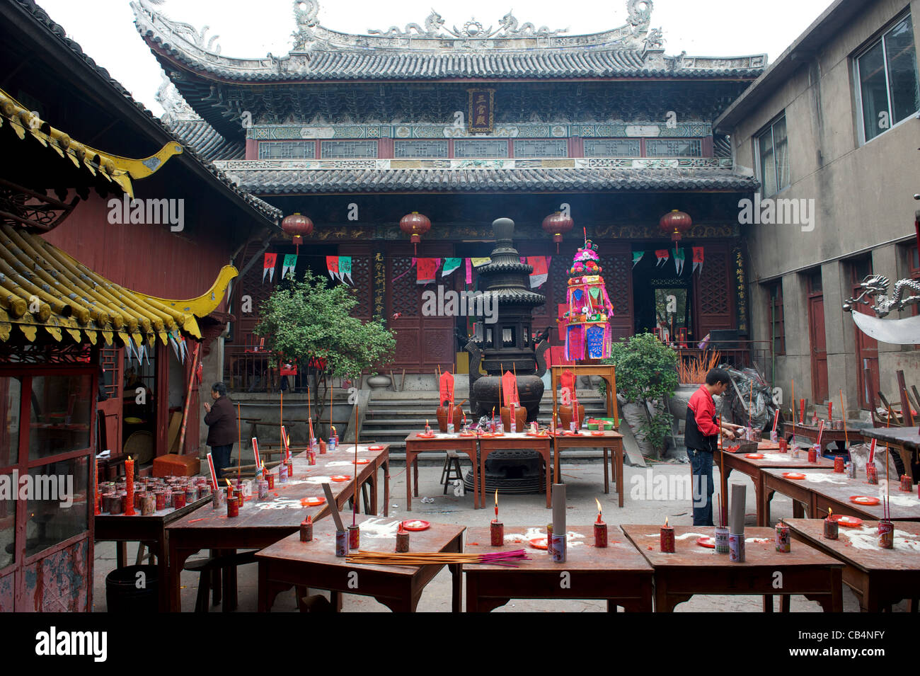 Taoist rites at Taoist temple Sanguandian during Xiayuan Festival in ...