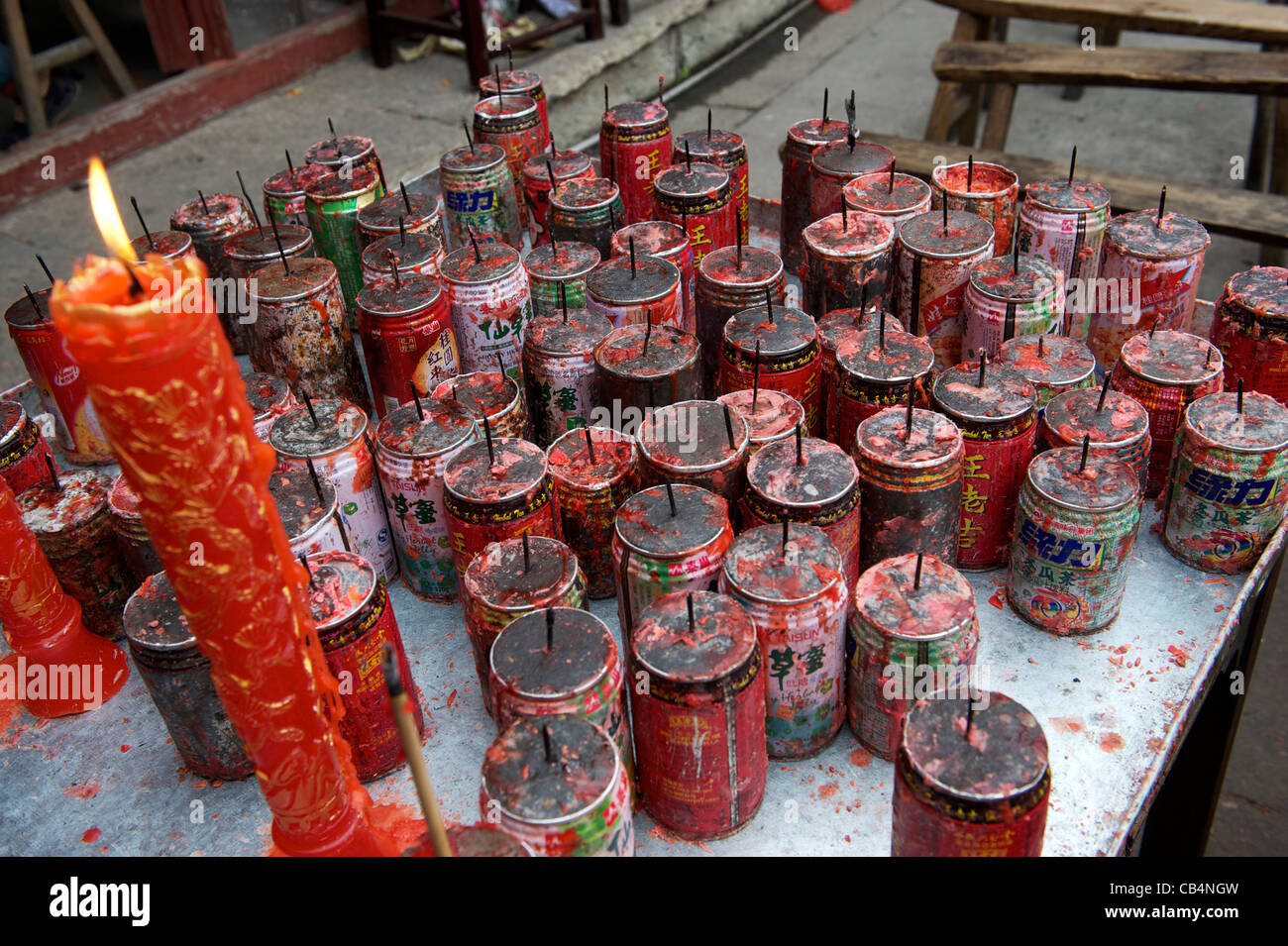 Candles In A Chinese Temple High Resolution Stock Photography and ...