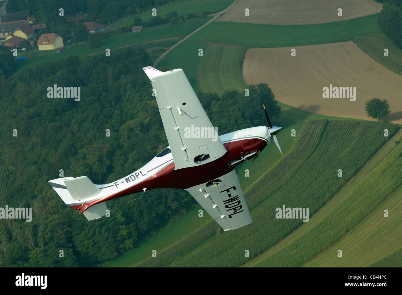 Small sport European LSA Aerospool Dynamic Turbo plane flying over ...