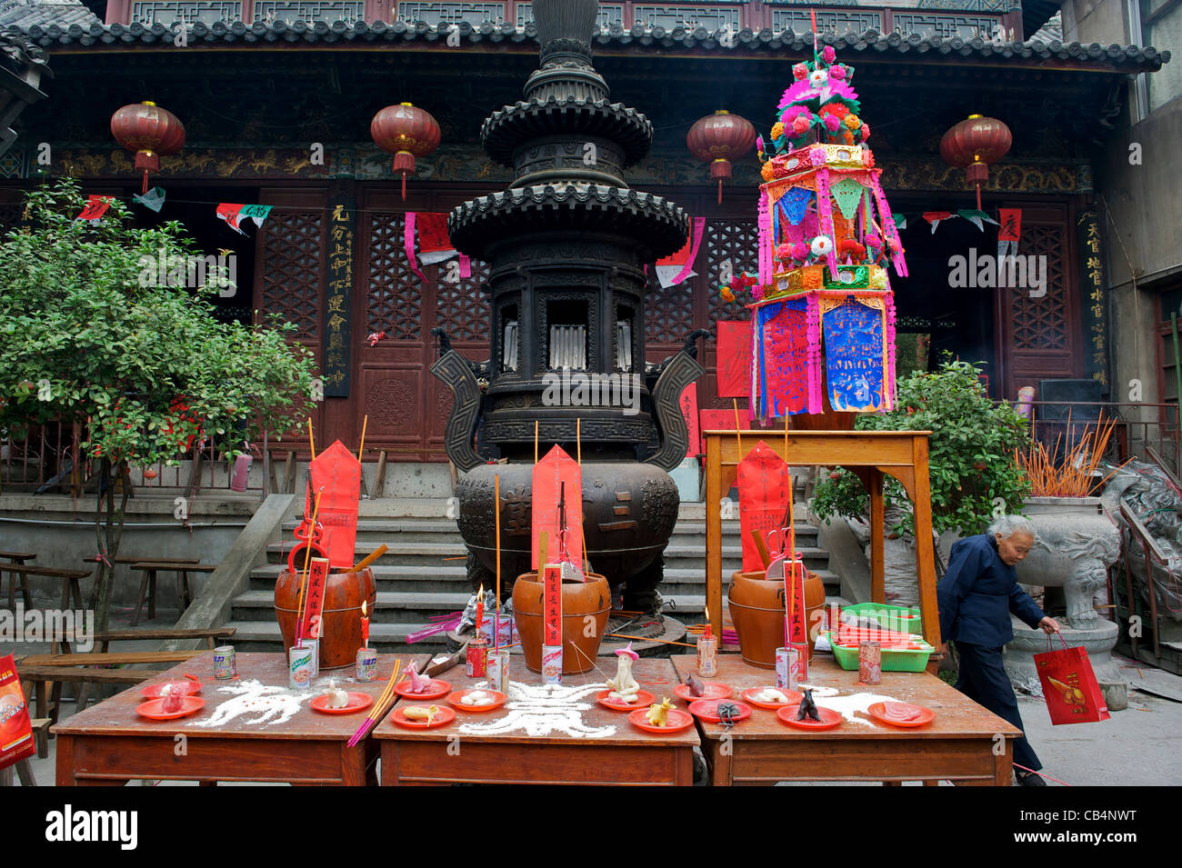 Taoist rites at Taoist temple Sanguandian during Xiayuan Festival in ...
