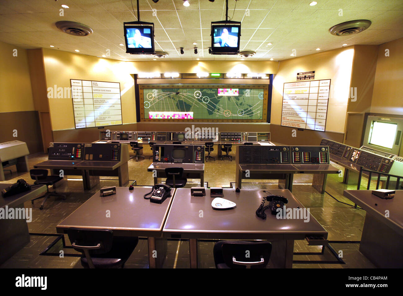 Kennedy Space Center - Mercury Mission Control consoles Stock Photo - Alamy