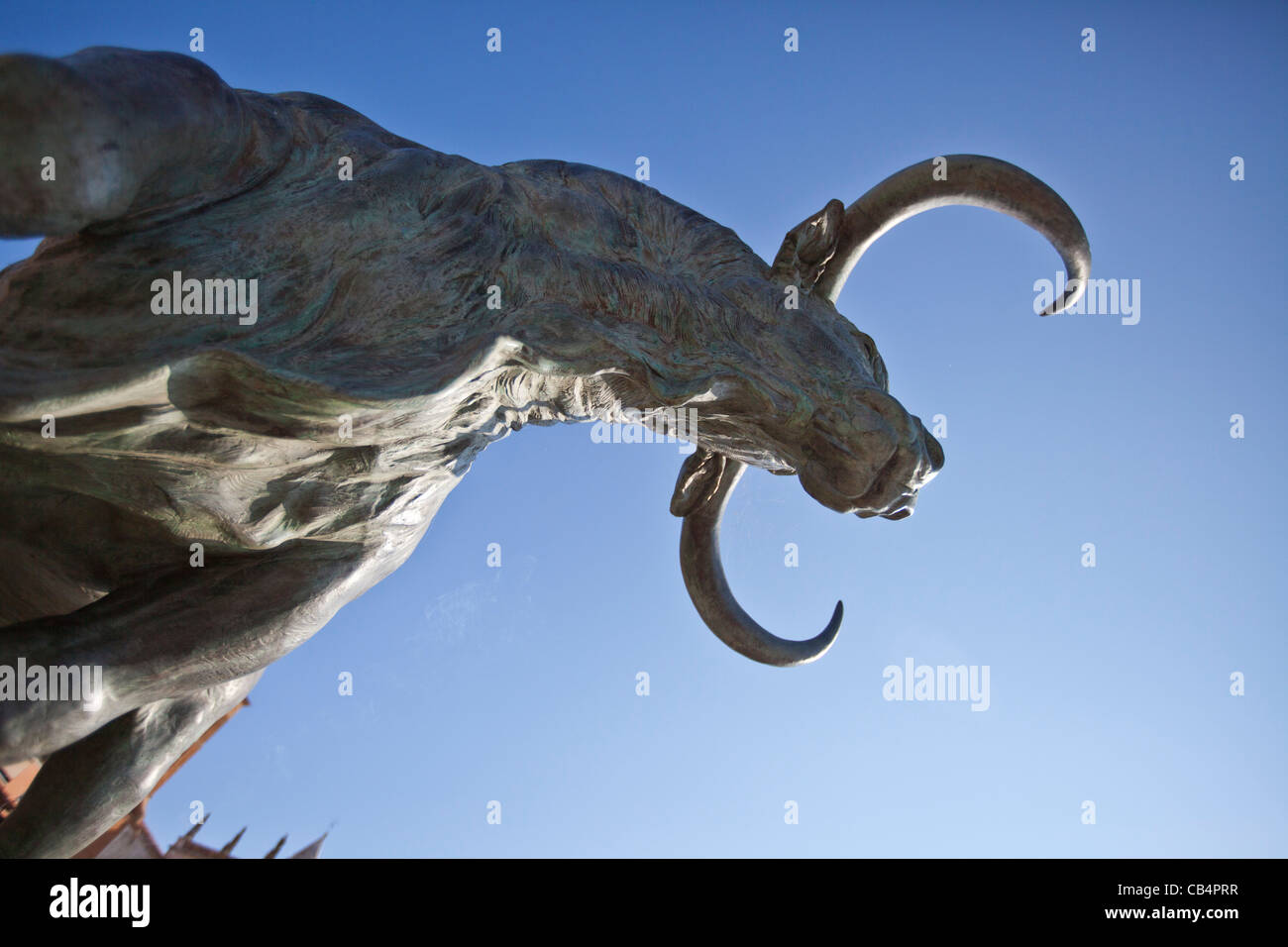Monument bronze statue of Toro de la Vega Tordesillas, Castilla y León ...