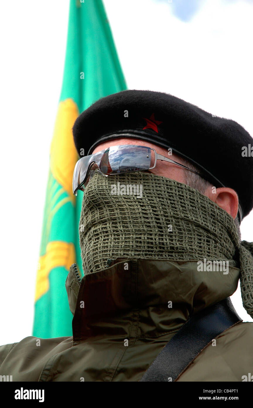 A member of the Irish National liberation Army (INLA) at a republican ...
