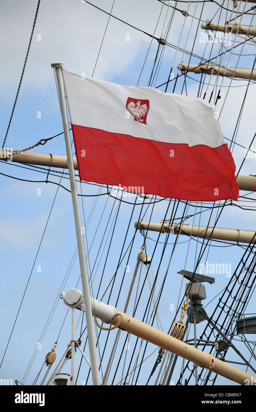 Flag of Poland at the sail ship Stock Photo - Alamy