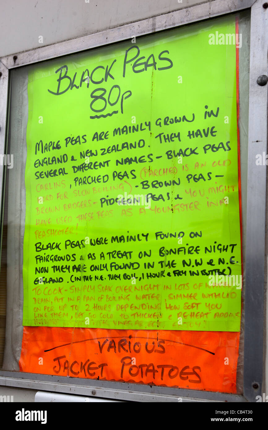 Hot Black Peas stall at Bury Market Stock Photo - Alamy