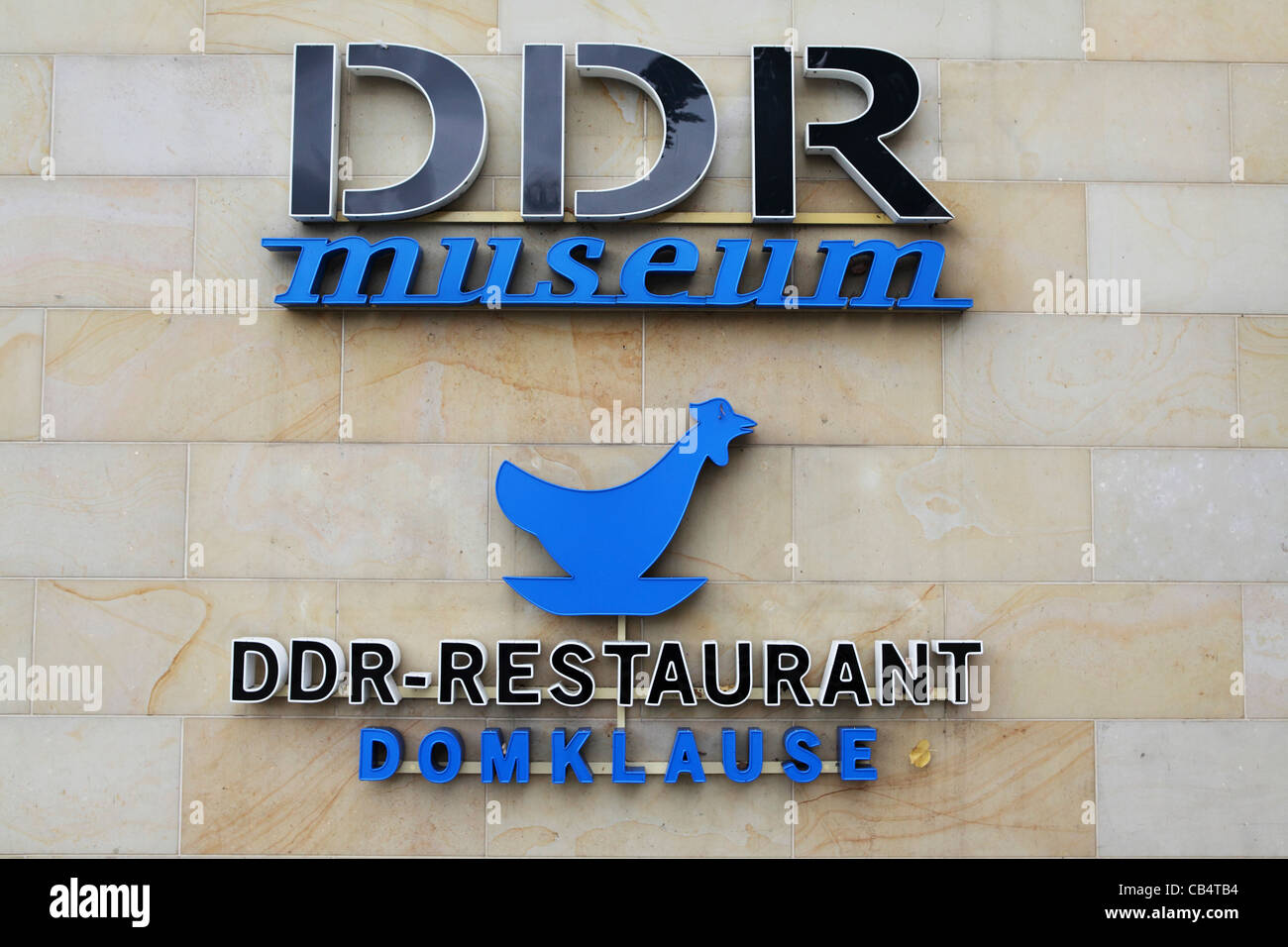 Sign for the DDR Museum and DDR Restaurant in Berlin, Germany Stock ...