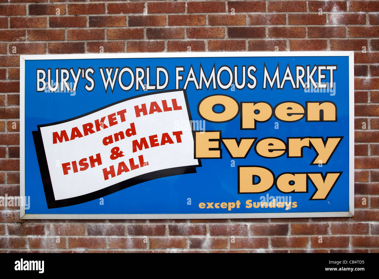 Bury Market Sign Stock Photo - Alamy