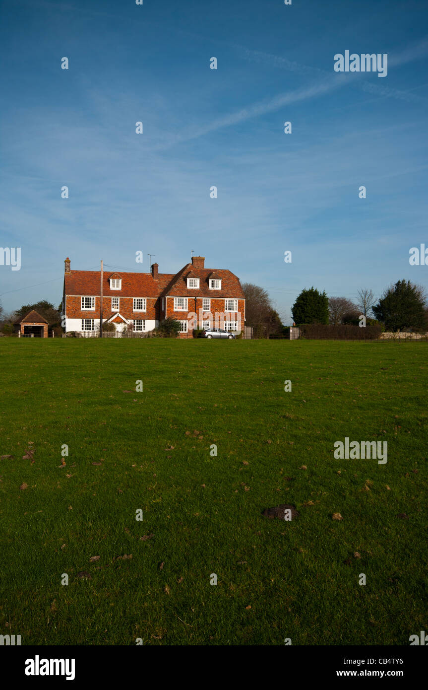 Large big Detached Farmhouse House property England UK Stock Photo - Alamy