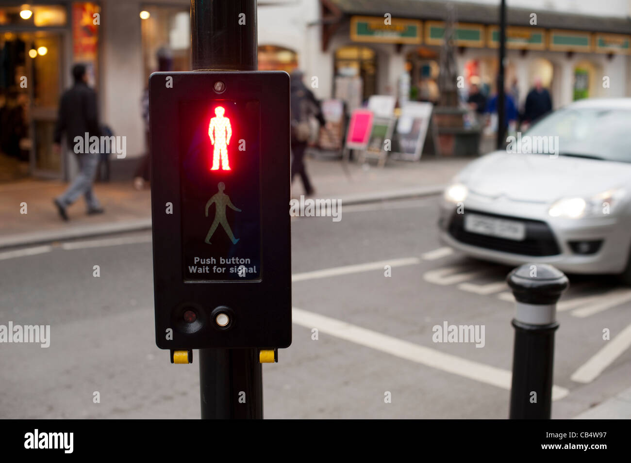 Pedestrian crossing sign at Keswick the Lake District Cumbria England ...