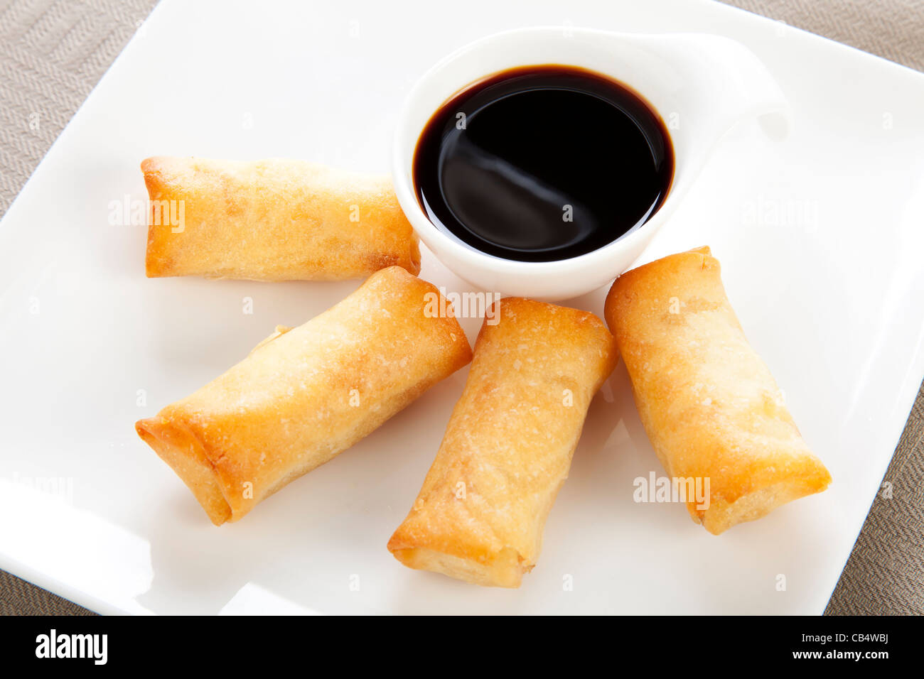 Freshly prepared asian spring rolls appetizer Stock Photo - Alamy